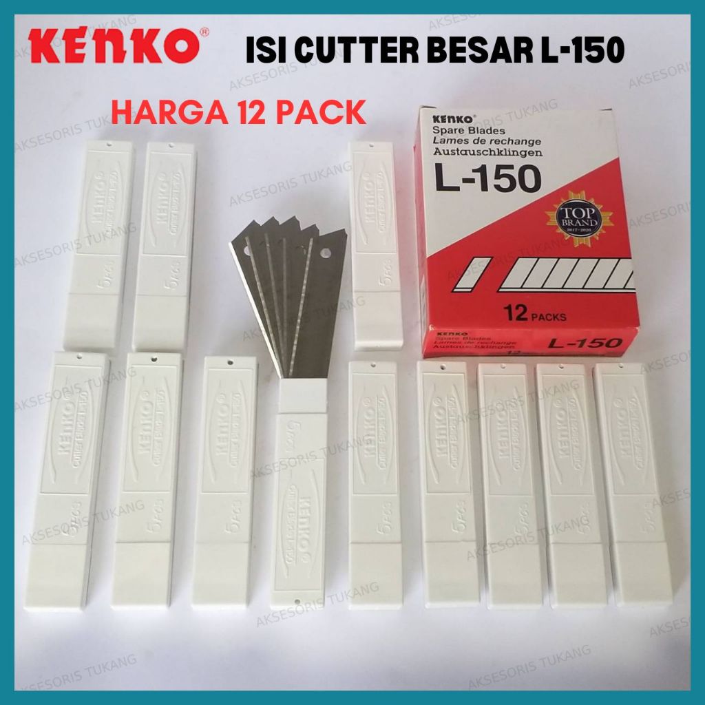Jual [12 Packs] Isi Cutter Besar Kenko L150 / Refill Mata Pisau Cutter ...