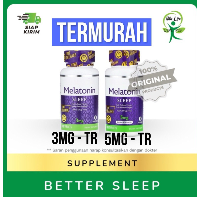Jual ORI USA - MELATONIN TIME RELEASE 3MG / 5MG ( PILIH DI VARIASI ...