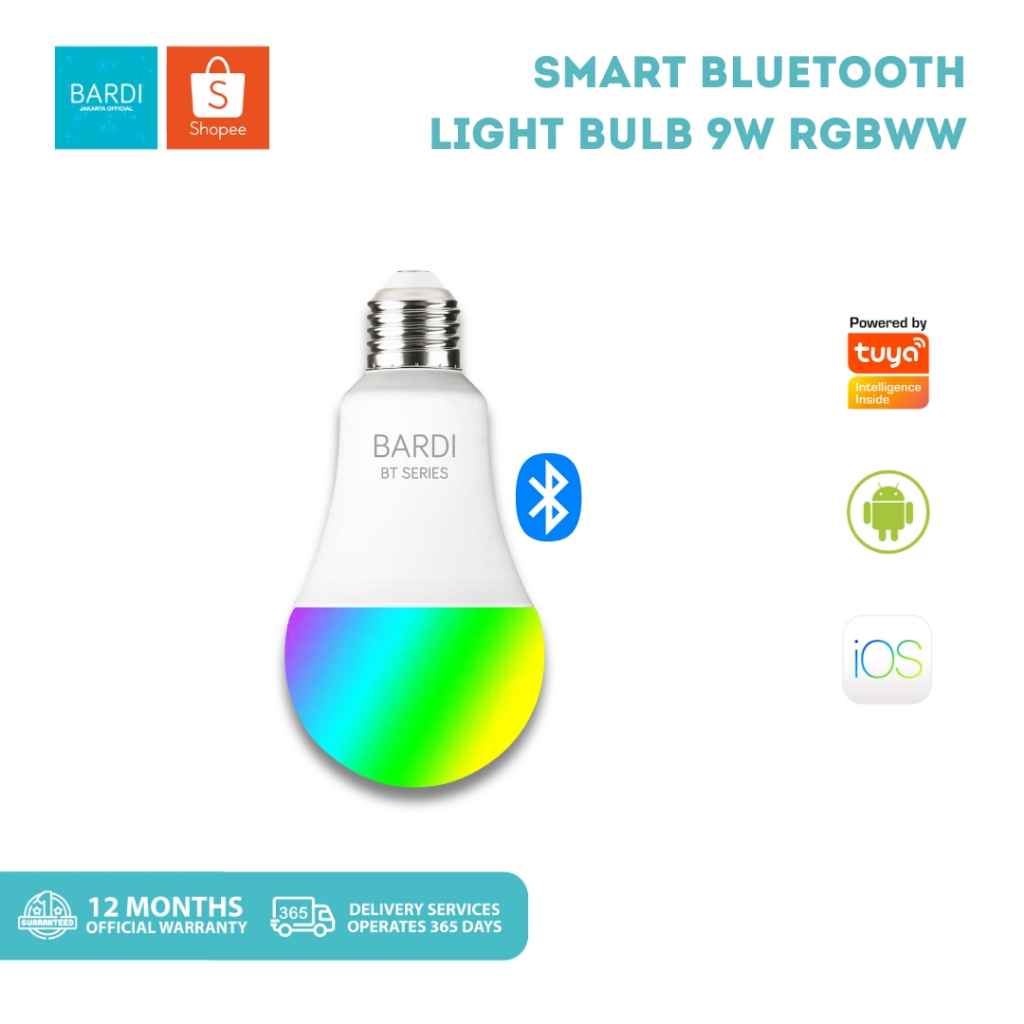 Jual BARDI Smart Lamp BLUETOOTH BT 9W 9 Watt RGB WW Beacon Bulb Lampu ...
