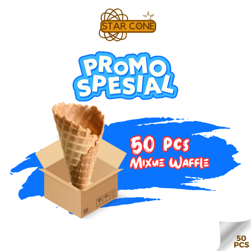 Jual PAKET STARCONE 50 Pcs Sugar Cone Mixue Clasic Waffle Eskrim ...