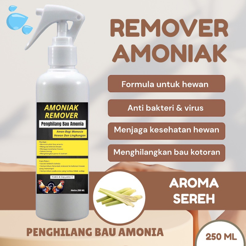 Jual amoniak remover 250ml | penghilang kotoran kandang hewan menghilangkan bau amonia | Shopee ...