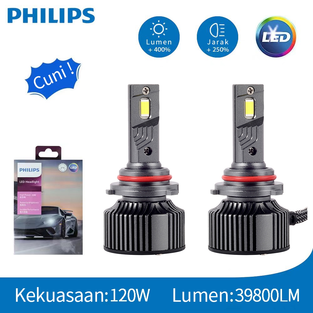 Jual BOHLAM LAMPU PHILIPS LED H1/ H4/H11/H7/HB3/HB4 12V-24V 120W 6500K ...