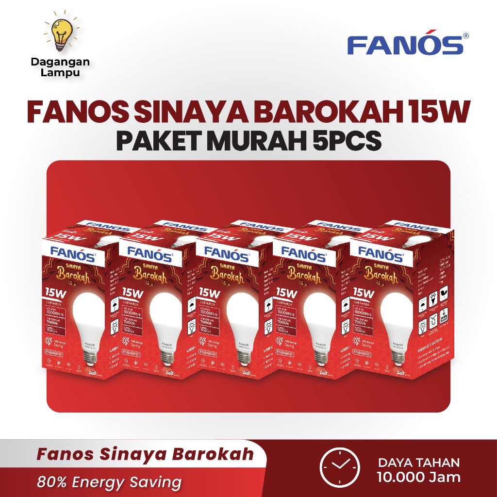 Jual LAMPU LED BOHLAM FANOS SINAYA BAROKAH 15 WATT!!! PAKET MURAH 5PCS CAHAYA PUTIH(CDL ...