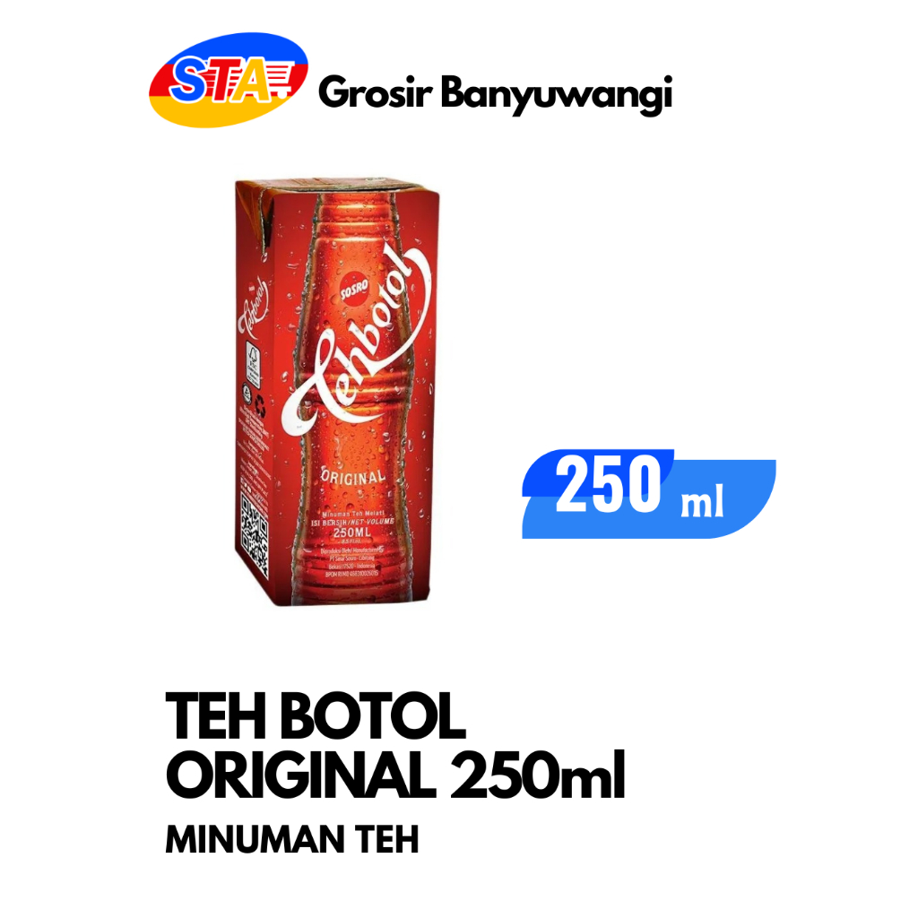 Jual TEH BOTOL SOSRO ORIGINAL 250ML | MINUMAN TEH KOTAK | Shopee Indonesia