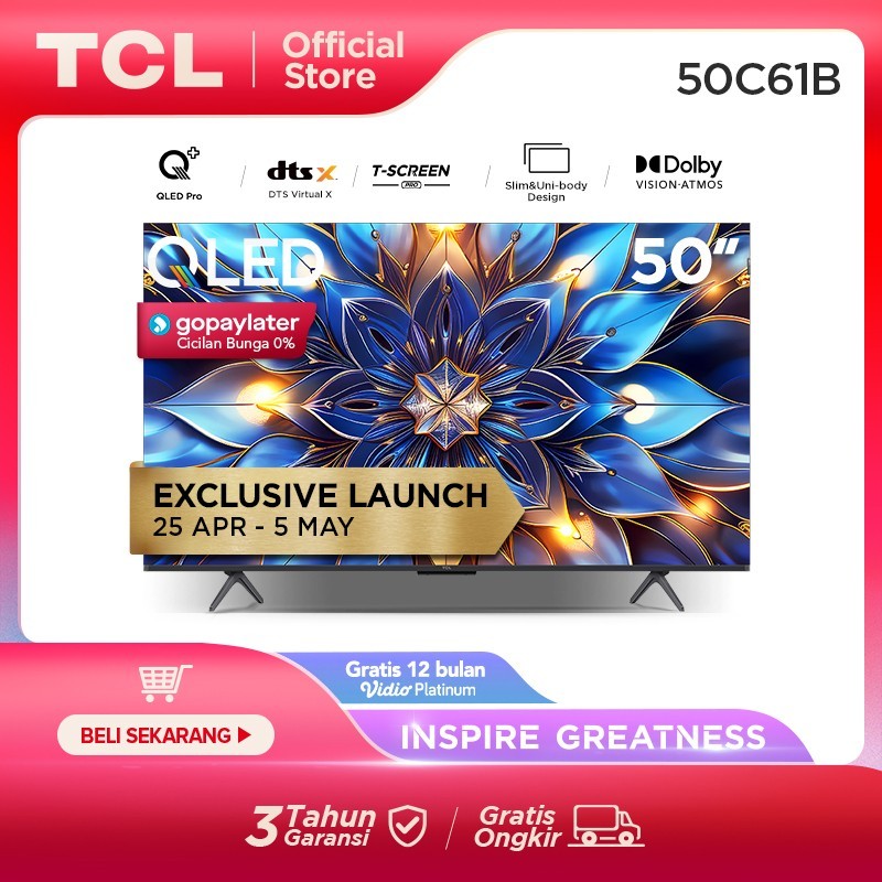 Jual TCL C61B 4K QLED Pro Google TV - T-Screen Pro - Dolby Vision/Atmos ...