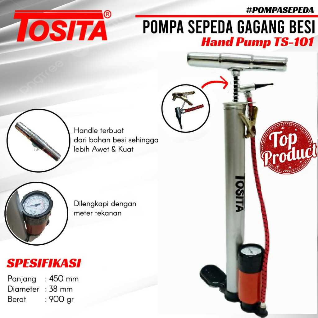 Jual POMPA TABUNG TOSITA POLES POMPA BAN SEPEDA STAINLESS STEEL POMPA ...