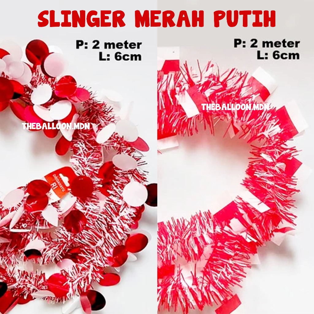 Jual ( 2 Meter ) Slinger Dirgahayu RI / Slinger Merah Putih HUT RI 17 ...