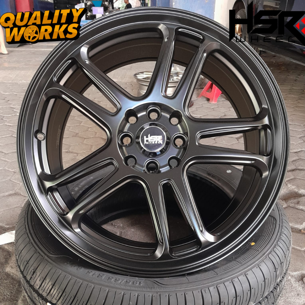 Jual Velg HSR ring 17 Lubang 4 pelek mobil HSR NX SPO R17 hitam Dop pnp Grand livina, Raize ...
