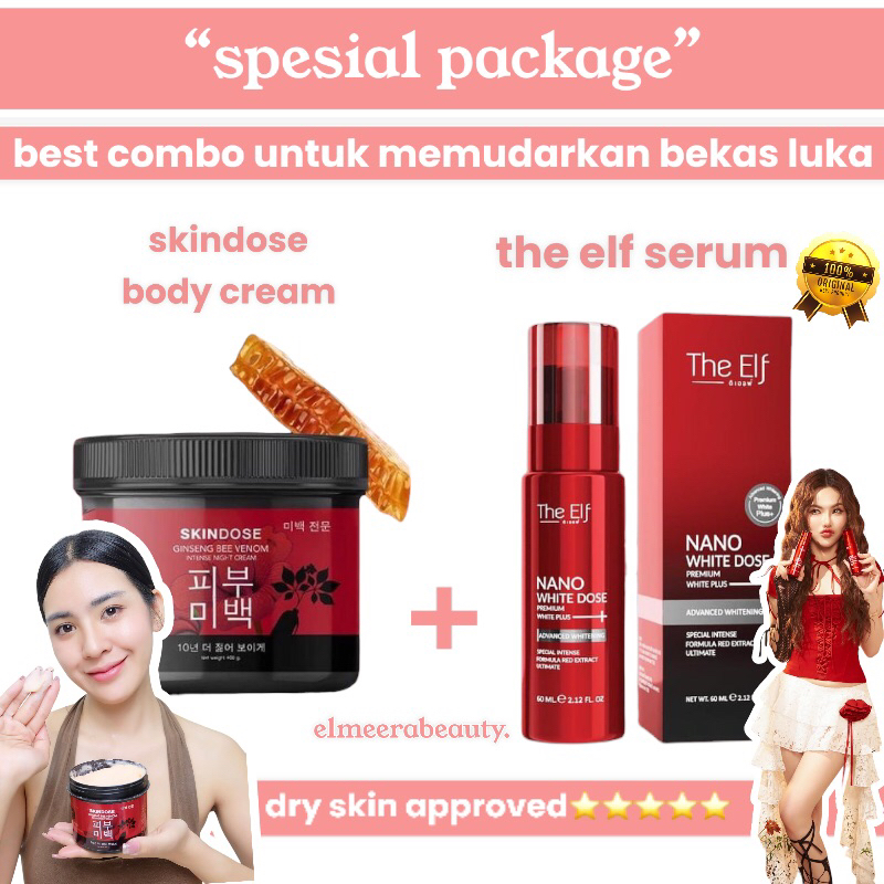 Jual SPESIAL PACKAGE THE ELF SERUM DAN SKINDOSE BODY CREAM | Shopee ...