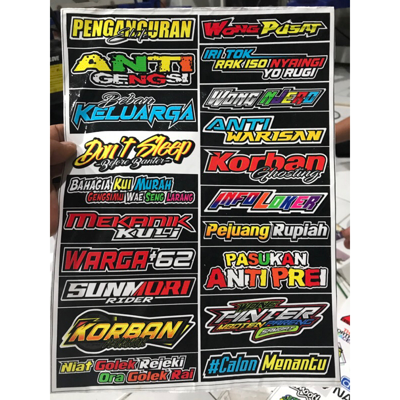Jual STIKER PACK KATA KATA RACING / STIKER PACK HEREX / STIKER PACK ...