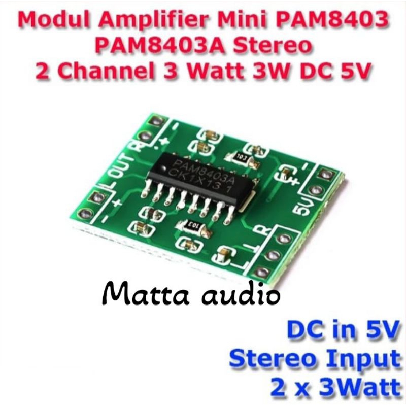 Jual Modul Mini Power Amplifier PAM8403 stereo 3watt 5V pam 8403 Class ...