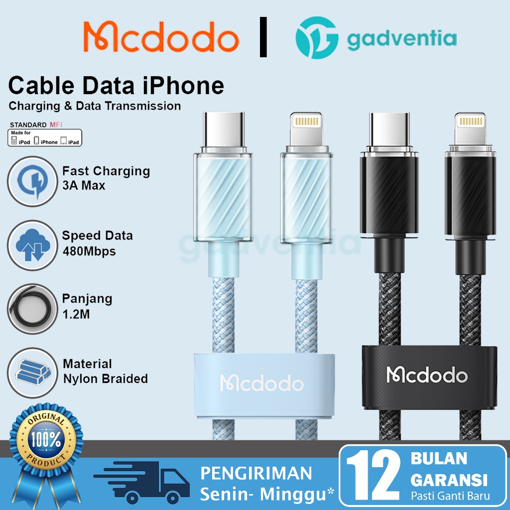 Jual MCDODO CA-3660 Kabel Charger USB C To Lightning iPhone 13 14 iPad Pro Mini Fast Charging ...