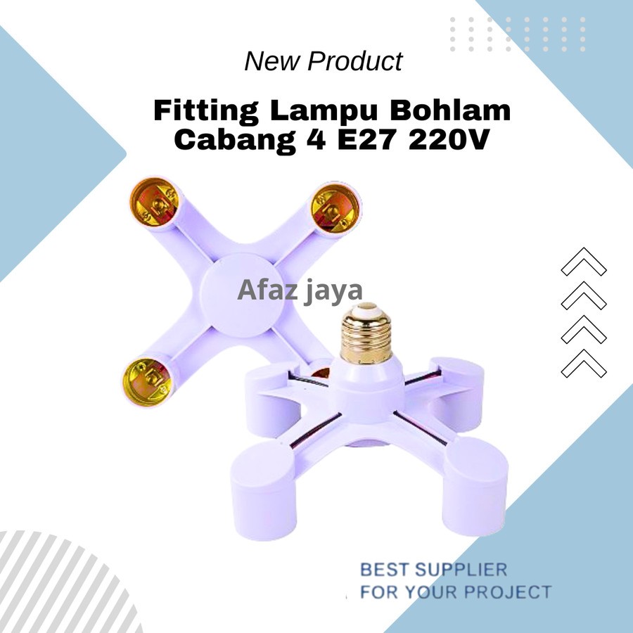 Jual FITTING LAMPU BOHLAM E27 4 CABANG ADAPTOR SOCKET STEKER STOP ...