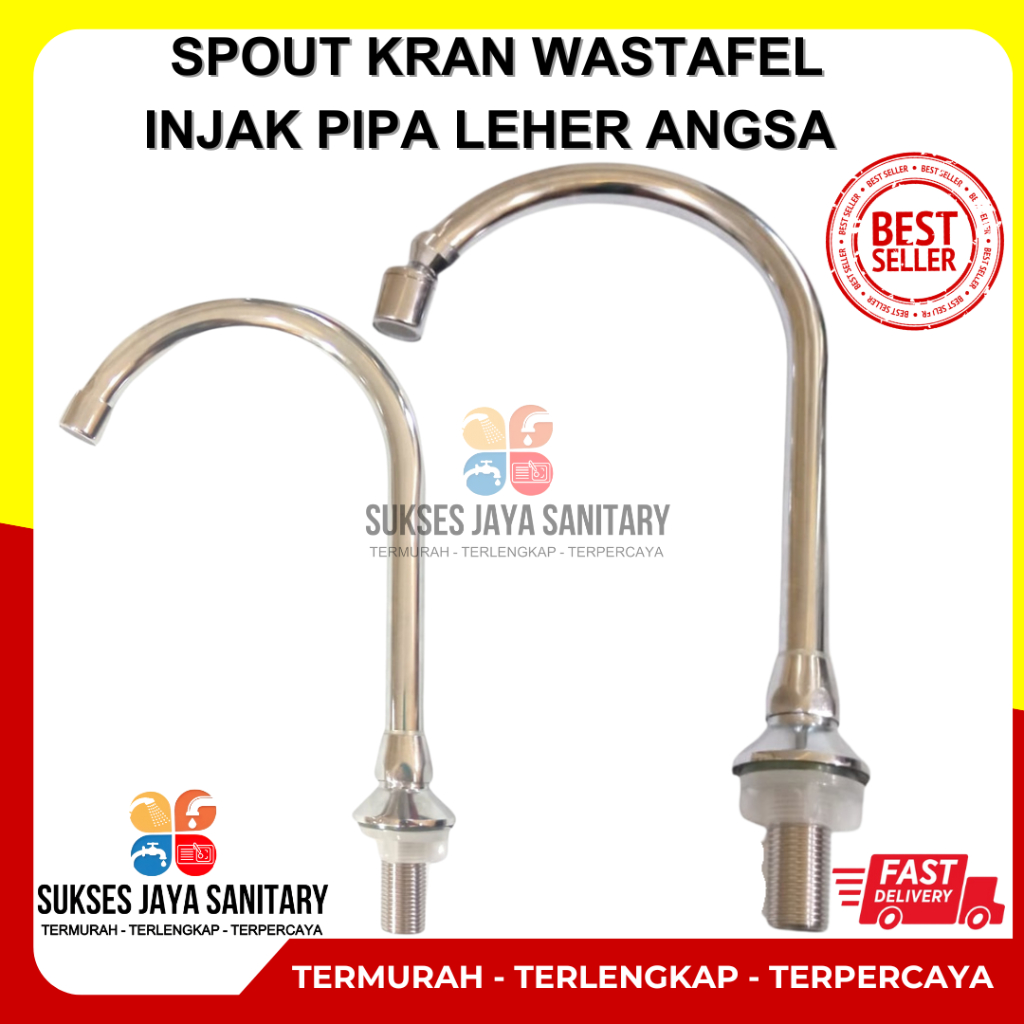 Jual Spout Kran Injak Pipa Leher Angsa Output Keran Wastafel Injak Pipa ...