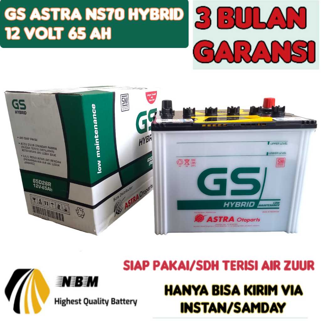 Jual Aki Mobil Kijang Diesel/Hino/Ford Everest/Isuzu ELP/Panther GS Astra NS70 Hybrid 65 Ampere ...