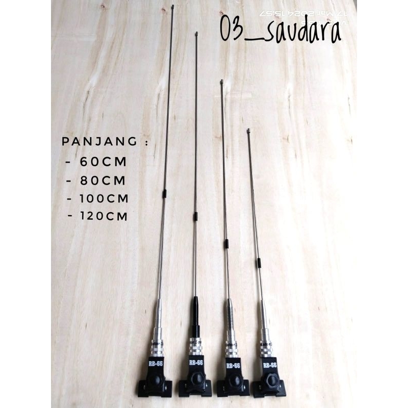 Jual antena mobil jepit kap mesin/ bagasi 60cm, 80cm, 100cm, 120cm _GD ...