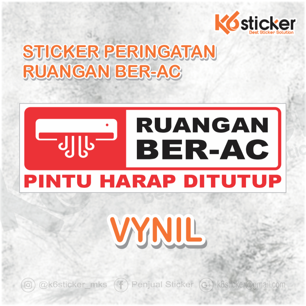 Jual STIKER RUANGAN BER-AC PINTU HARAP DI TUTUP MERAH | Shopee Indonesia