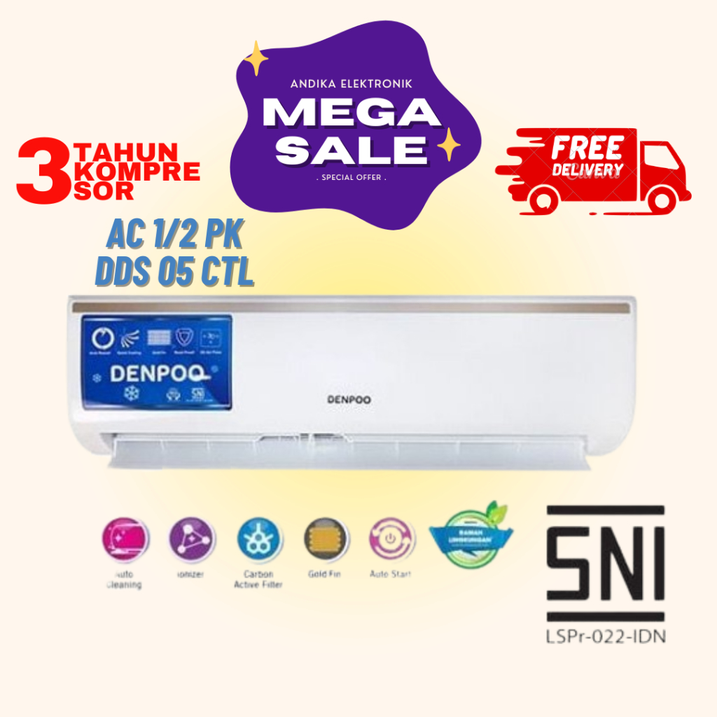 Jual DENPOO AC SPLIT 1/2 PK DDS 05 CTL LOW WATT R 32 | Shopee Indonesia