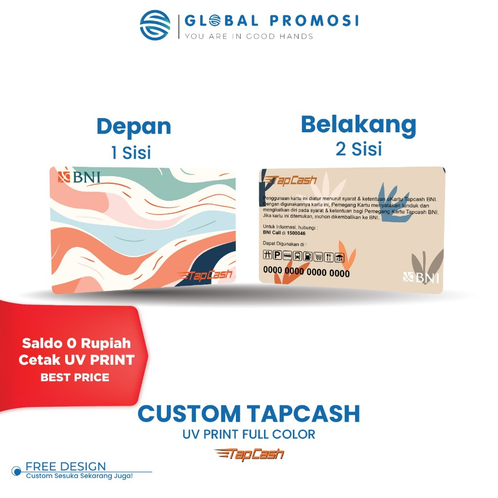 Jual Custom Kartu TAPCASH BNI Cetak 1 & 2 Sisi - Custom Cetak Print UV ...