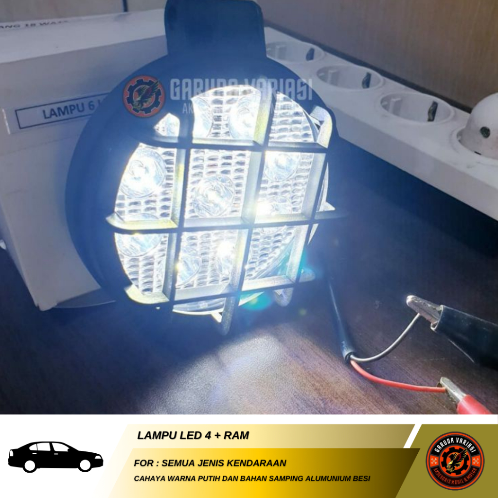 Jual Lampu Bulat LED 4° + RAM Semua Jenis Kendaraan Warna Putih ...