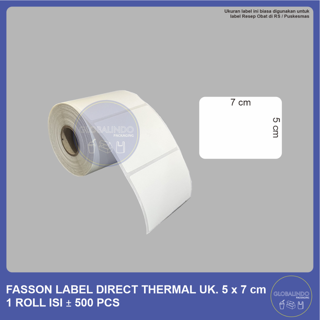 Jual Fasson Label Direct Thermal Uk. 5 x 7 Cm | Shopee Indonesia