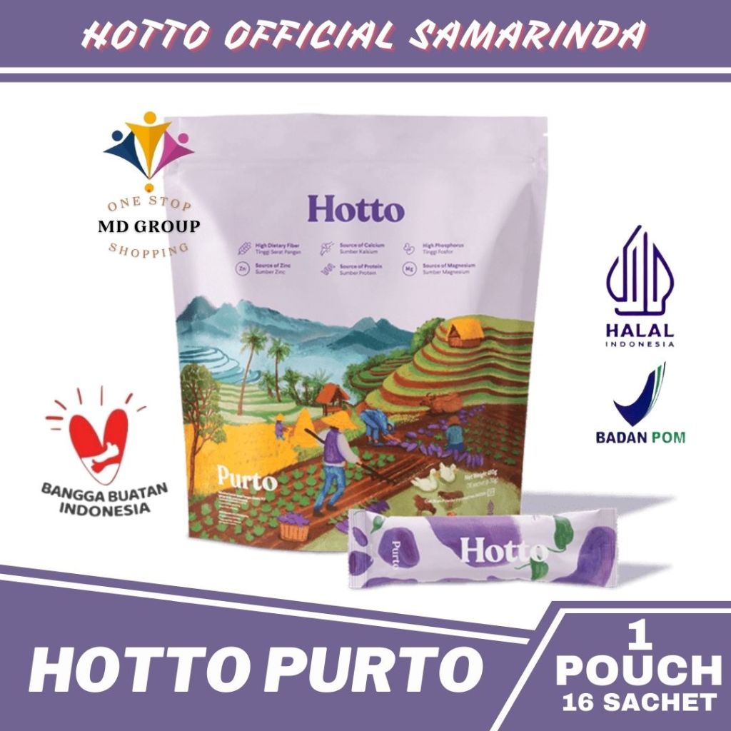 Jual Hotto Purto Multigrain with Purple Potato 1 Pouch - 16 Sachet | Shopee Indonesia