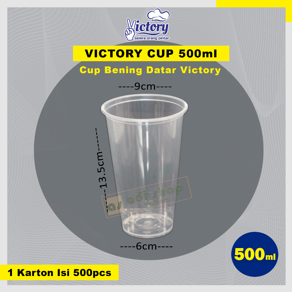 Jual Victory Cup Injection 16oz Bening / Cup PP injection 500ml isi ...