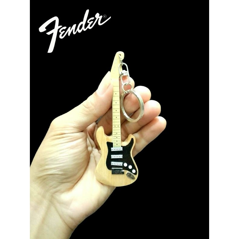 Jual Gantungan Kunci Gitar Fender Stratocaster Natural Kayu | Shopee ...
