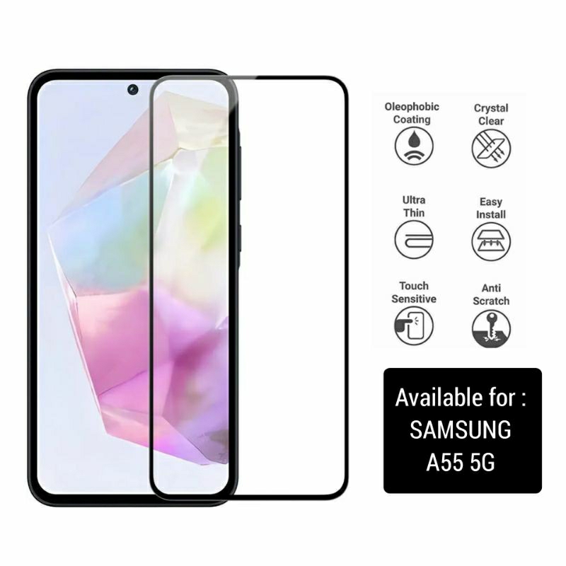 Jual Tempered Glass Samsung Galaxy A55 5G Full Cover 9H Screen Guard Full Protection | Shopee ...