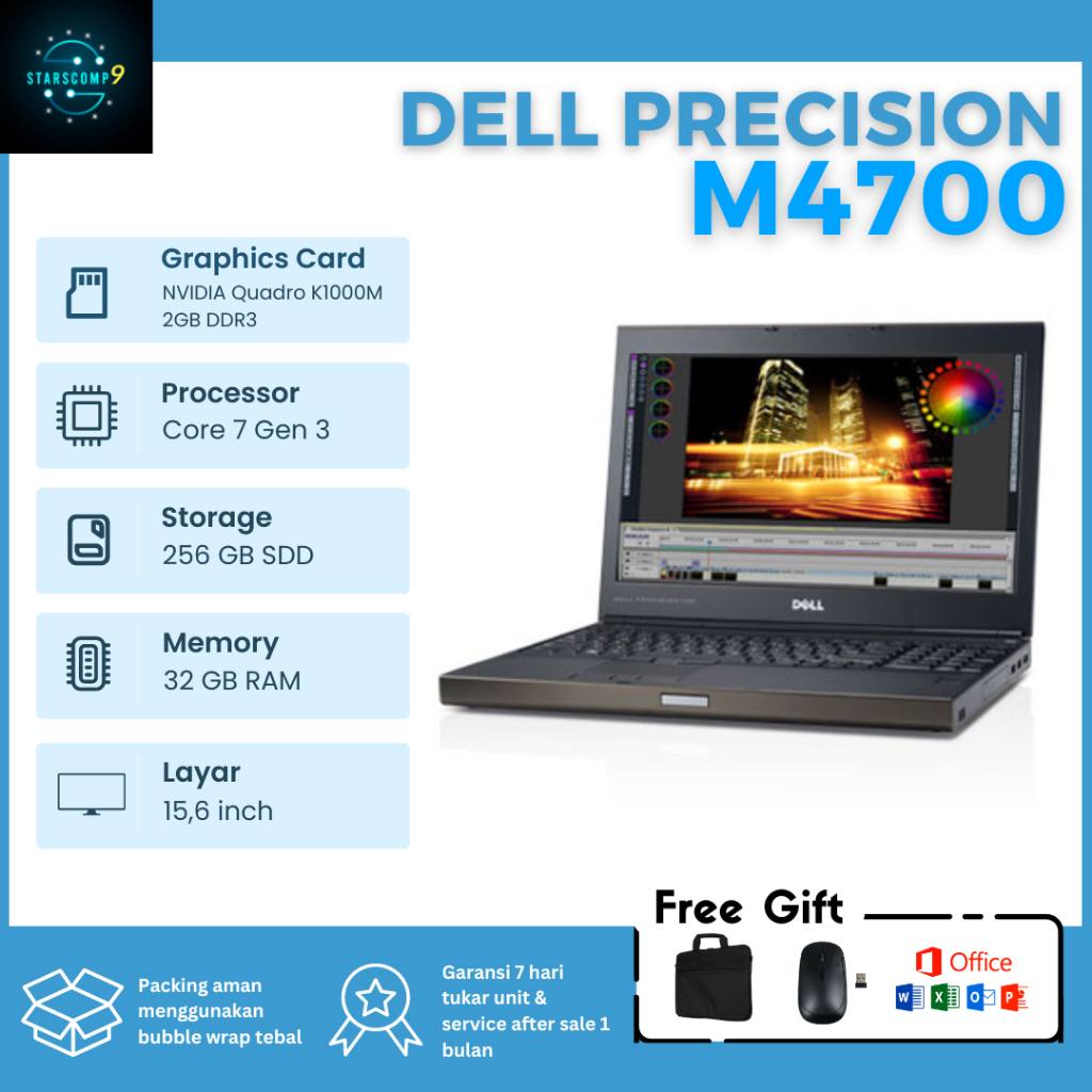 Jual Dell Inspiron M4700 I7 3740QM 32GB 256GB SSD NvidiaQuadro FHD ...