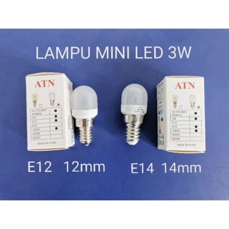 Jual lampu Kulkas LED / Lampu mini 3w e12 e14 ATN | Shopee Indonesia
