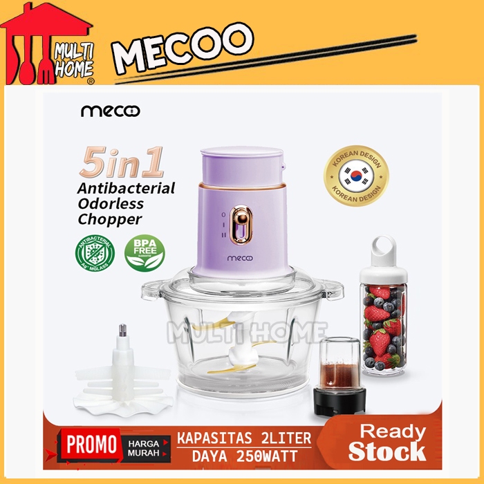 Jual Mecoo Chopper Aesthetic 5 in 1 Multifungsi Wadah Kaca | Shopee ...