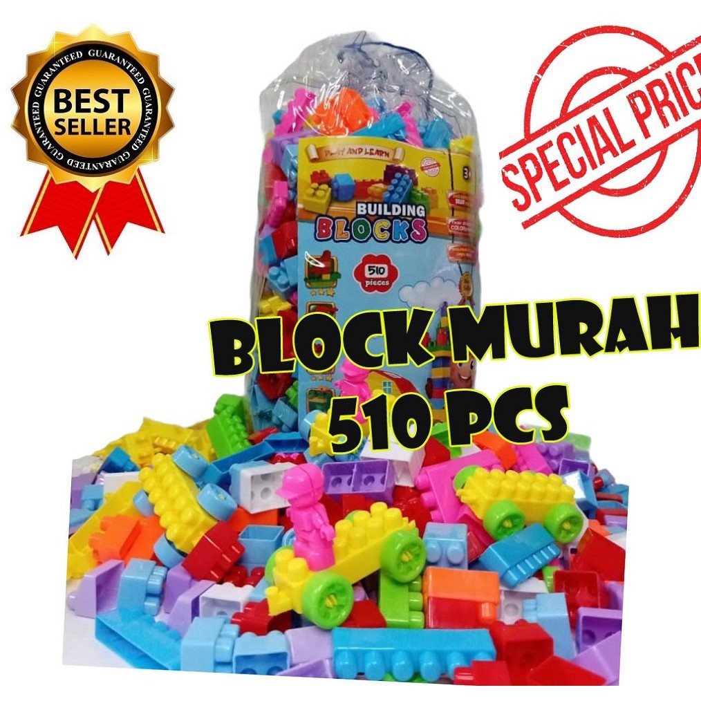 Jual Mainan Edukasi Block Brick Susun Balok 510 pcs - Mainan Susun ...