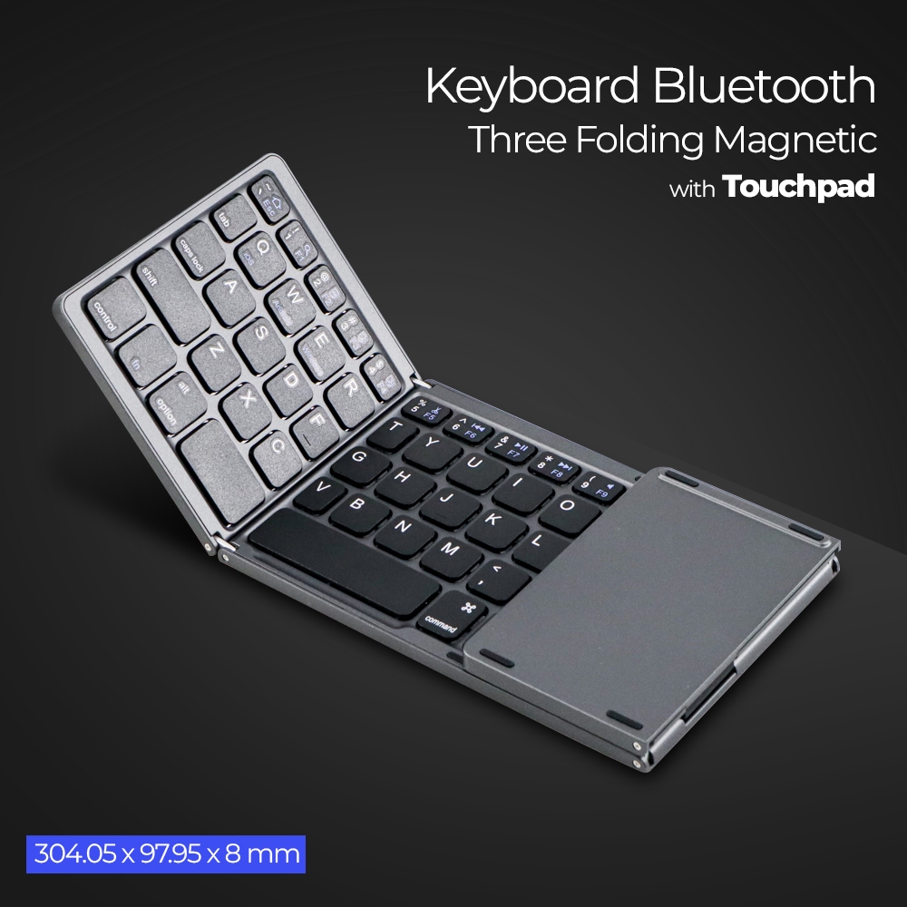 Jual Keyboard Lipat Simple Kecil Mini Bluetooth Portable Three Folding ...