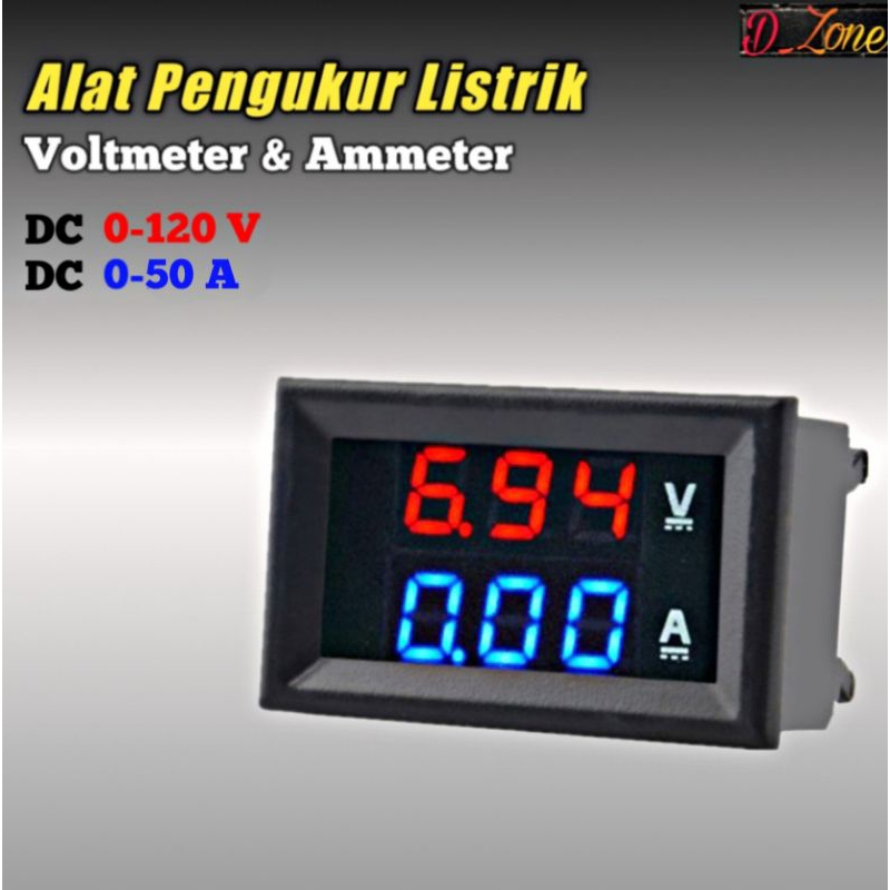 Jual Voltmeter Digital 50A Alat Pengukur listrik Voltmeter Ammeter Volt ...