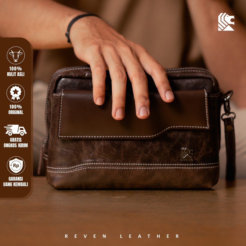 Jual Handbag Clutch Tas Tangan Pria Kulit Asli Pouch Bag Kerja Kuliah ...