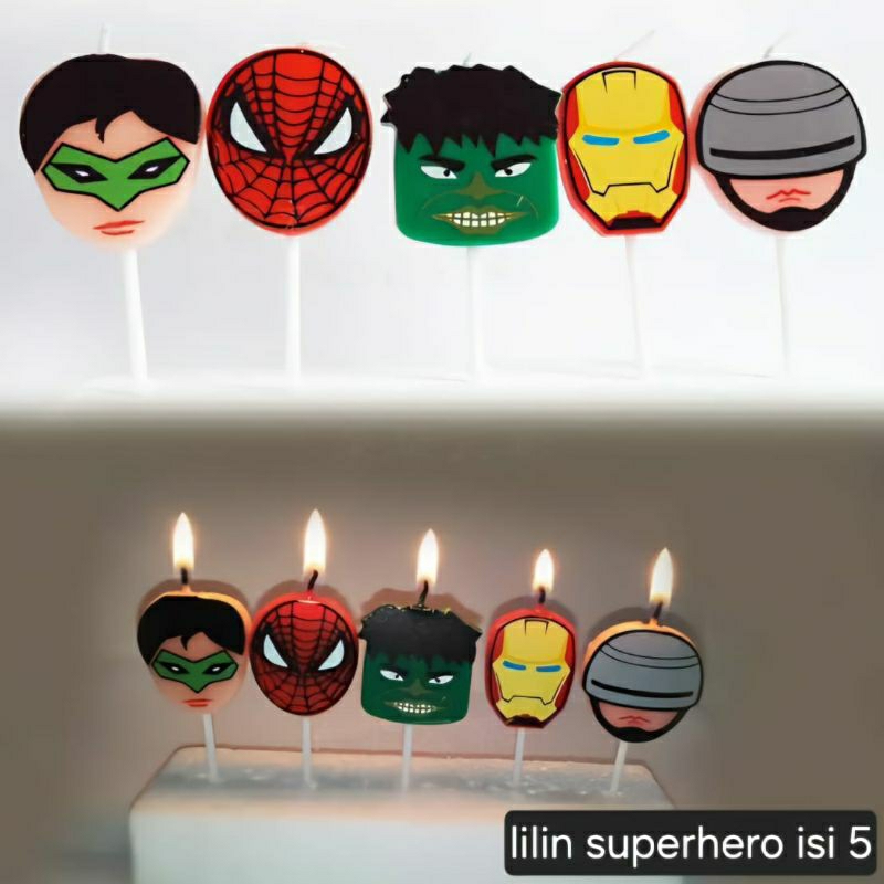Jual Lilin karakter avenger avengers ironman iron man spiderman hulk ...