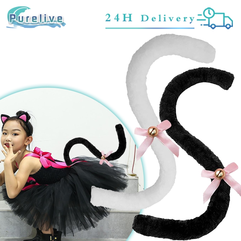 Jual Ekor Kucing Cosplay Flexible Plush Cat Tail Halloween Furry ...