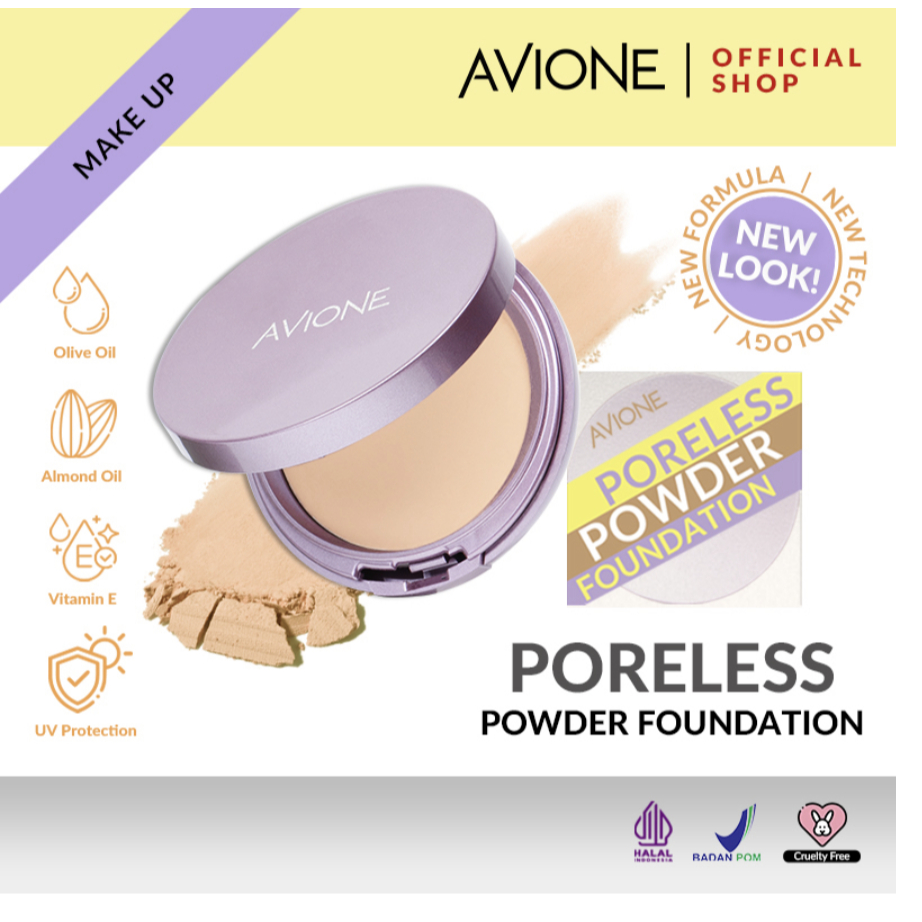 Jual Avione Poreless Powder Foundation - 15 gram | Shopee Indonesia