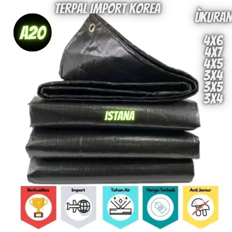 Jual TERPAL A20 HITAM ukuran 2x3 2x4 2x5 KUAT ANTI PANAS DAN HUJAN ...