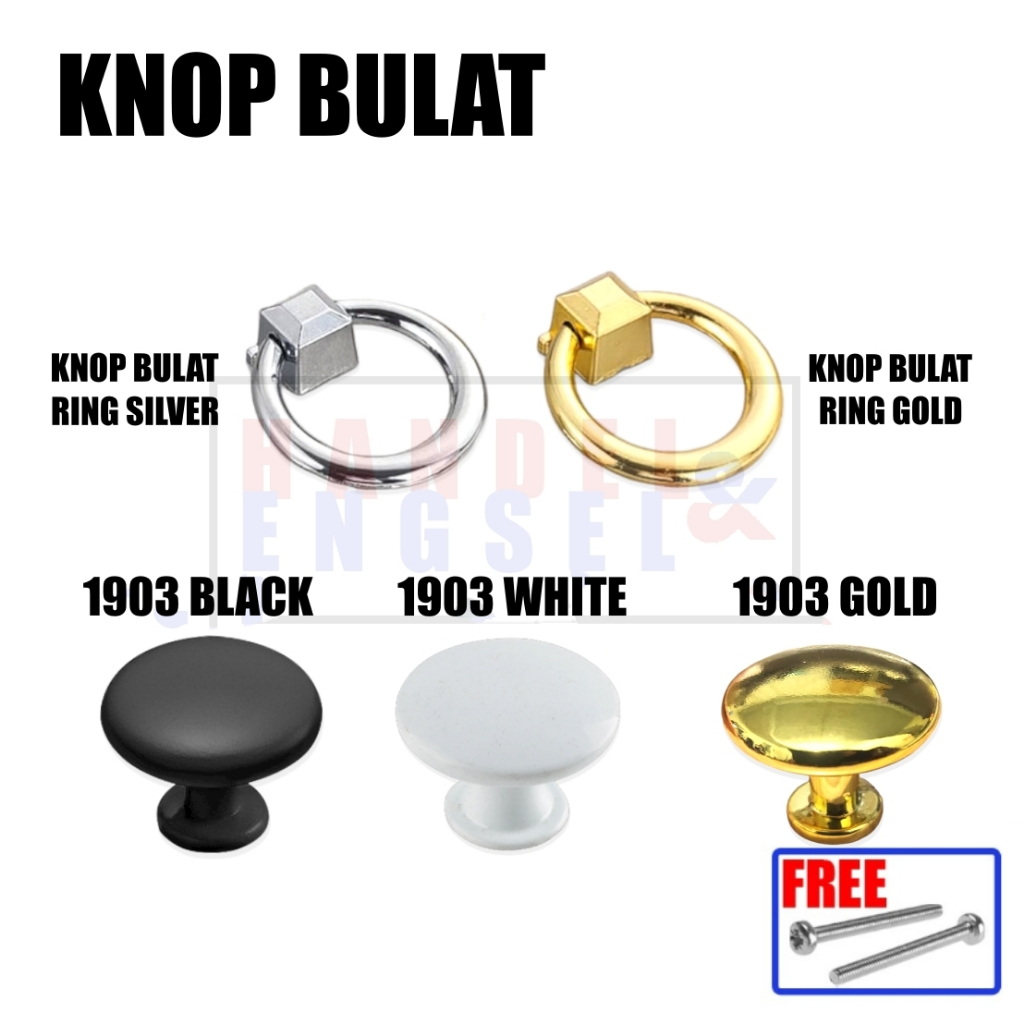 Jual Knop Handle Ring Bulat / Tarikan Gagang Knob Bulat Laci Lemari ...