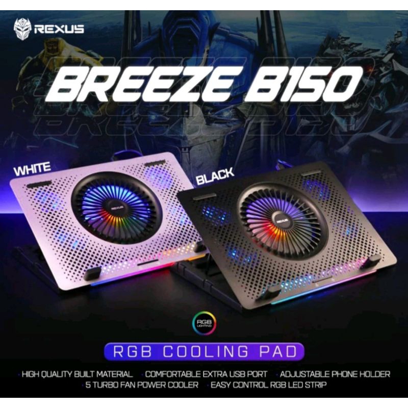 Jual Rexus Breeze B150 / B-150 RGB Cooling Pad / Fan Laptop | Shopee ...
