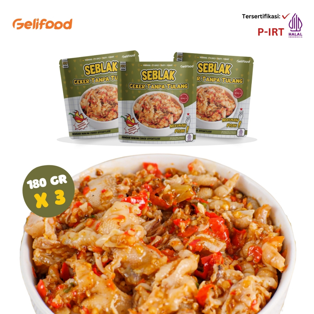 Jual Geli Food - Paket Kombo 3 Pack Series Dakbal Seblak Mercon Ceker ...