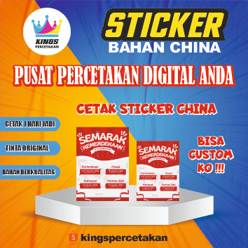 Jual Cetak Sticker Bahan Cina bisa custom desain dan size murah ...
