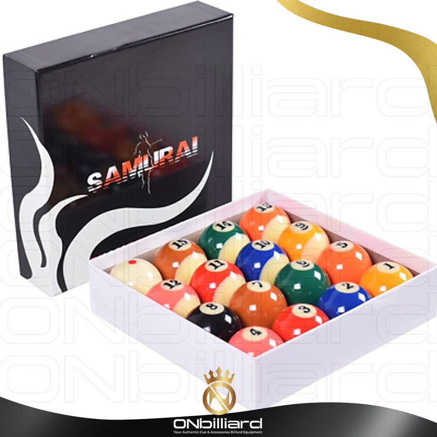 Jual SAMURAI Billiard Ball Set 57.2mm Black White Bola Billiard DOT ...