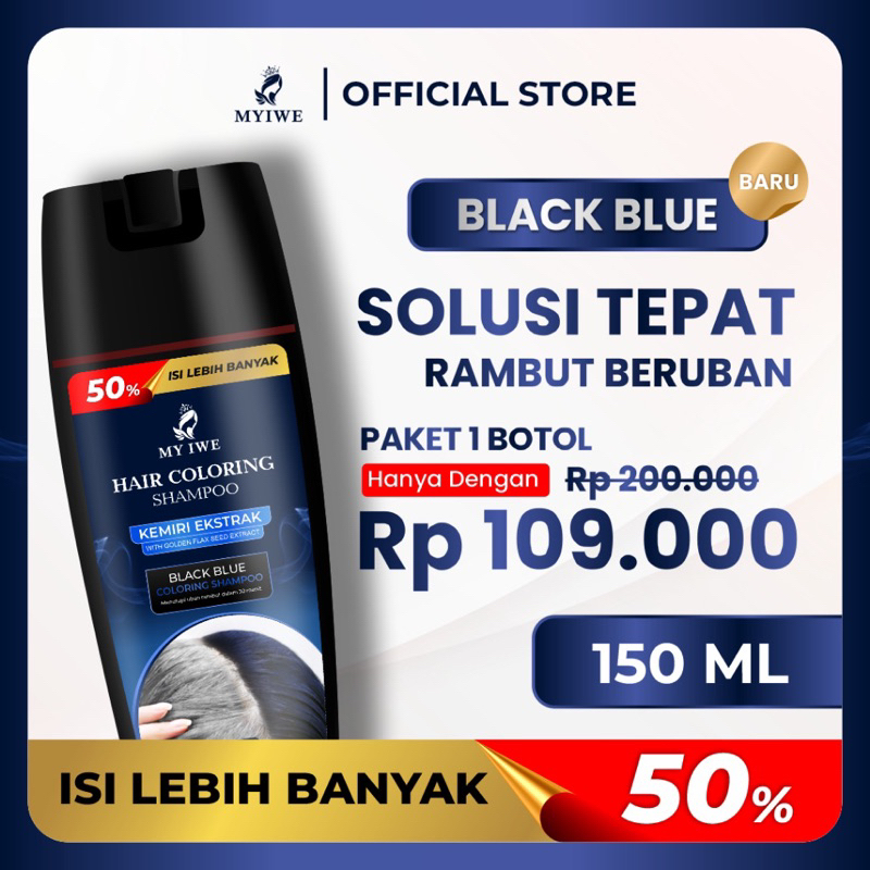 Jual My Iwe Myiwe Hair Coloring Shampoo Penghilang Uban Kemiri Ekstrak ...