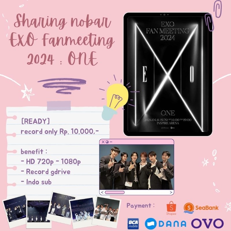 Jual [READY] Sharing tiket nobar fanmeet EXO 2024 : ONE | Shopee Indonesia