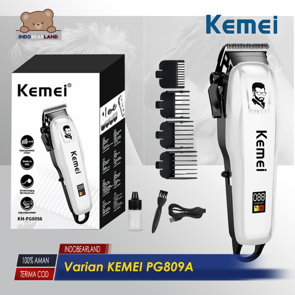 Jual Kemei PG809A LCD Display Professional Hair Cutting Machine Clipper Cordles | Shopee Indonesia