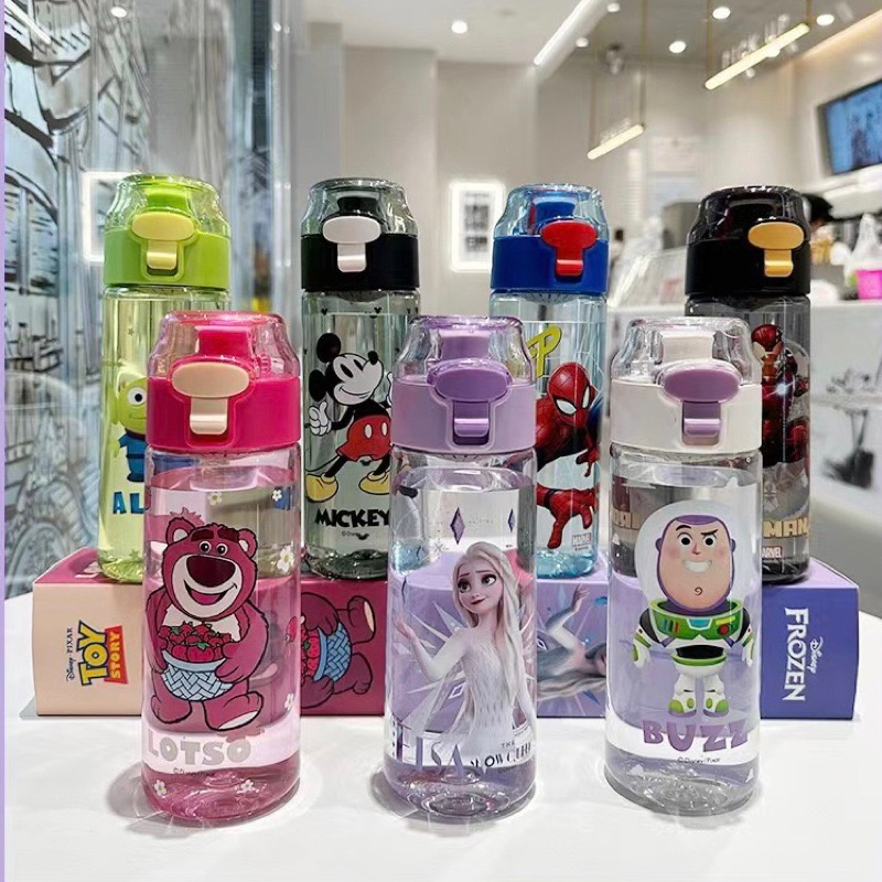 Jual Botol Minum Anak Teguk 550ml Elsa Spiderman Mickey Lotso Buzz Tritan Material BPA FREE ...