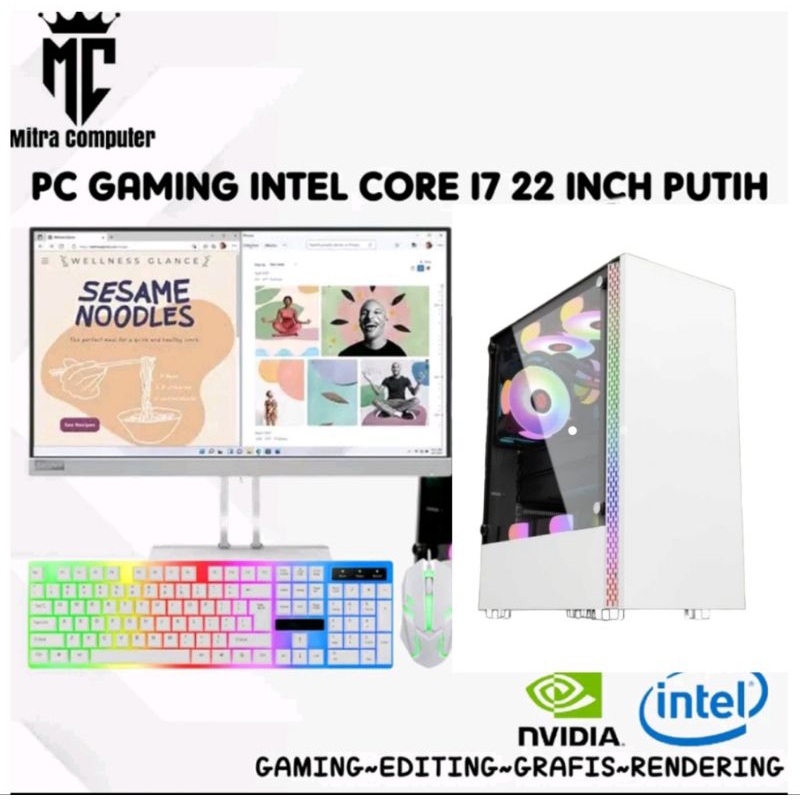 Jual PC Gaming Core i7 Ram 16gb Ssd 240 gb Vga 2 gb Monitor 22 keyboad mouse | Shopee Indonesia